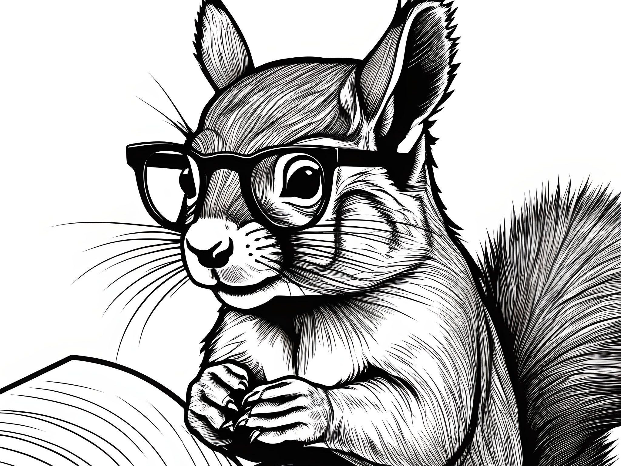 A line drawing of a squirrel w – AI Image Generator – Fotor – The Tree ...